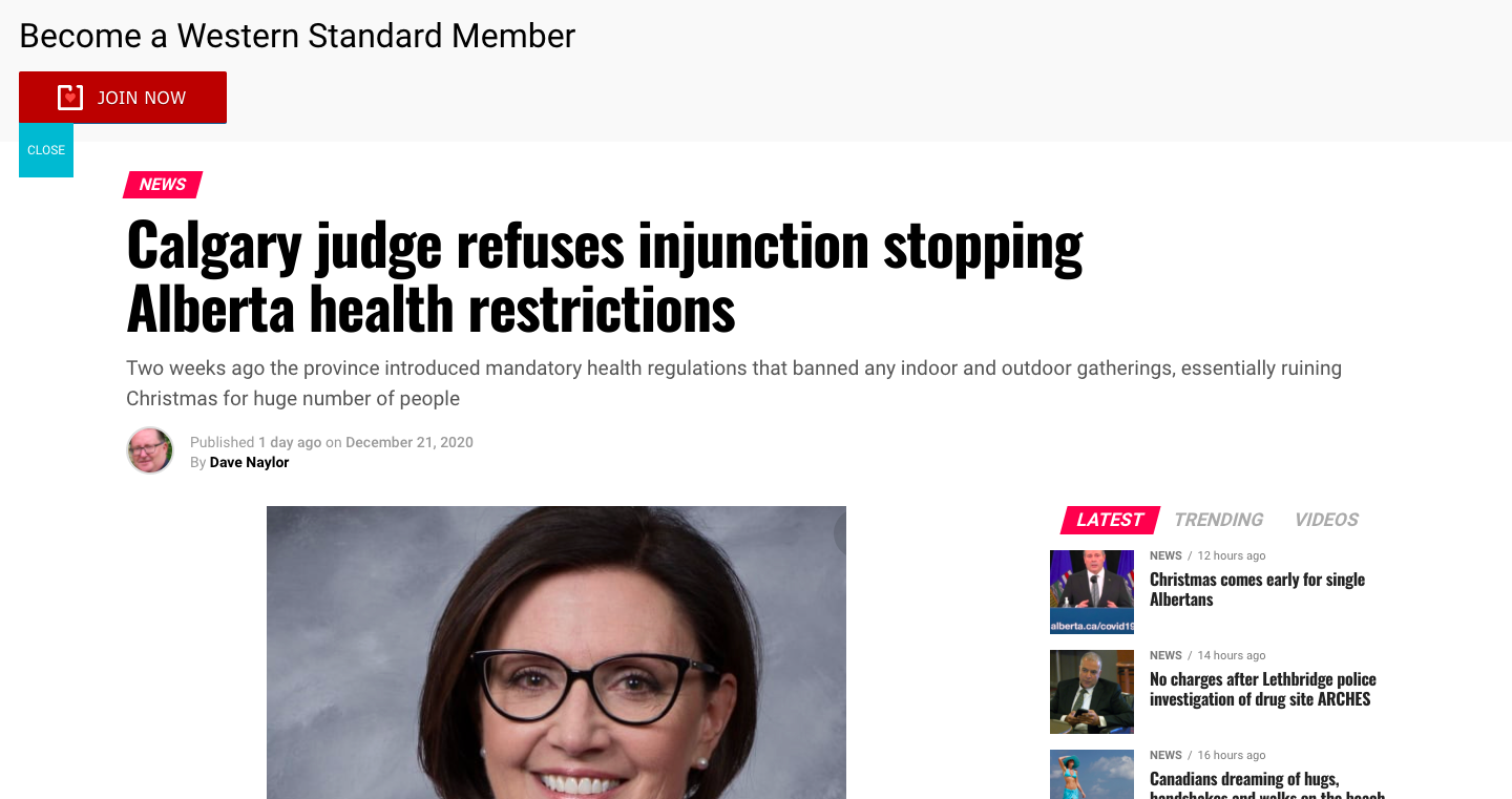 Calgary judge refuses injunction stopping Alberta health restrictions ...