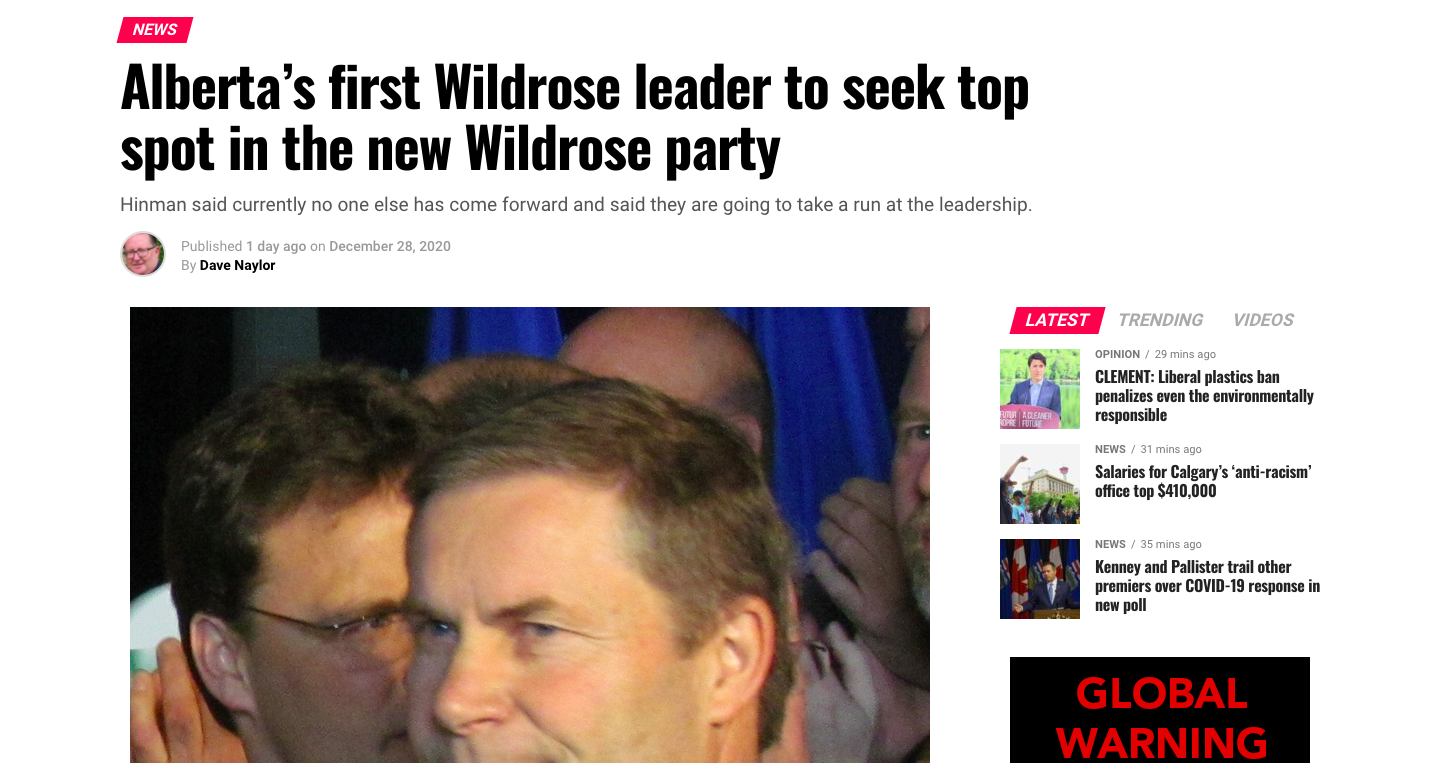 Alberta’s first Wildrose leader to seek top spot in the new Wildrose ...